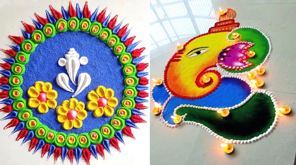 25 Beautiful Ganpati Rangoli Design Ideas For Diwali 2023