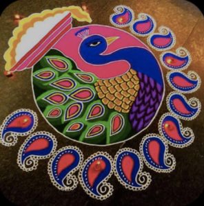 12 Peacock Rangoli Design Ideas To Make Diwali 2020 Colorful & Beautiful
