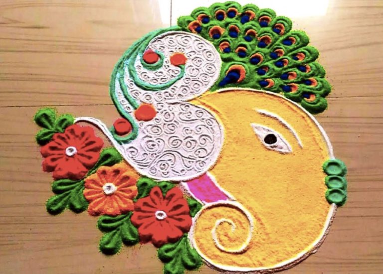 25 Beautiful Ganpati Rangoli Design Ideas For Diwali 2023