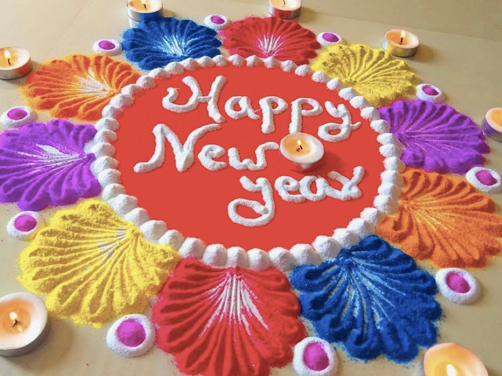 20 Creative New Year Rangoli Designs Ideas for 2024