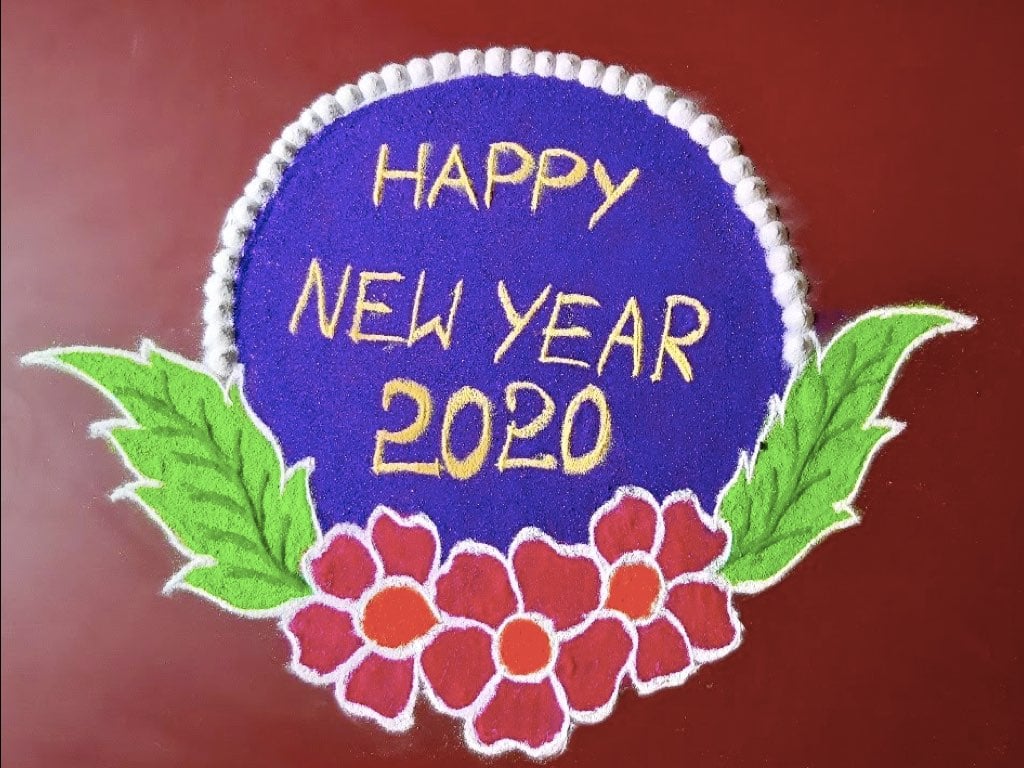 20 Creative New Year Rangoli Designs Ideas for 2024
