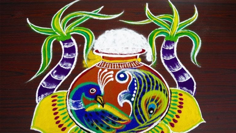 15 Peacock Kolam Rangoli Designs Ideas for Pongal 2025