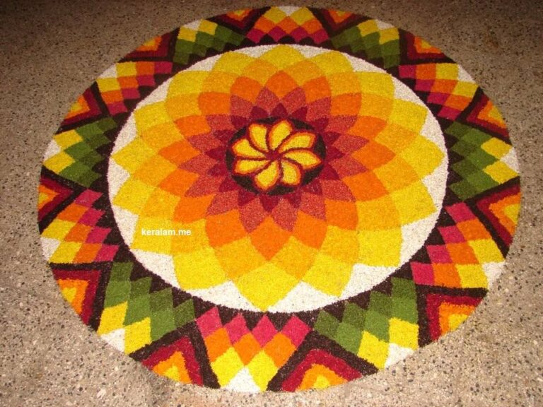 20+ Onam Pookalam & Rangoli Design Ideas With Flowers