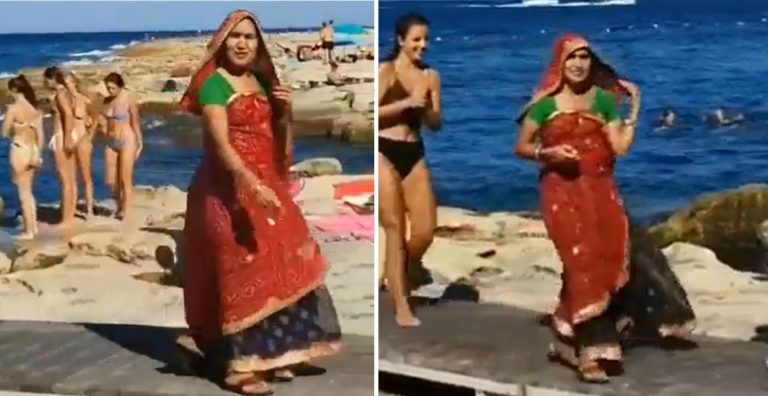 Woman Flaunting Saree Amid Bikini-Clad Women While Walking On Beach Wins Internet