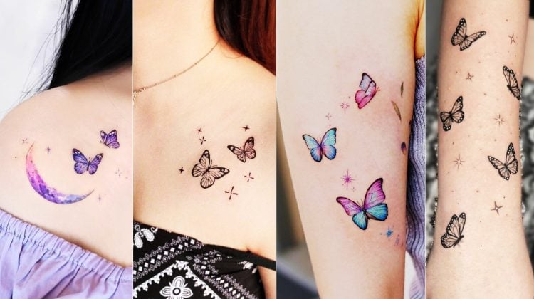 Top 50 Best Butterfly Star Tattoo Designs