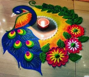 40 Beautiful Peacock Rangoli Design Ideas For Diwali 2023