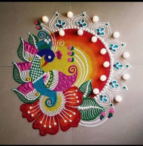 40 Beautiful Peacock Rangoli Design Ideas For Diwali 2023