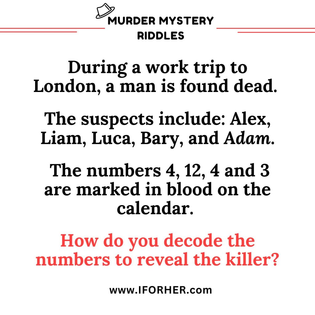 Challenging Murder Mystery Riddles For Adults