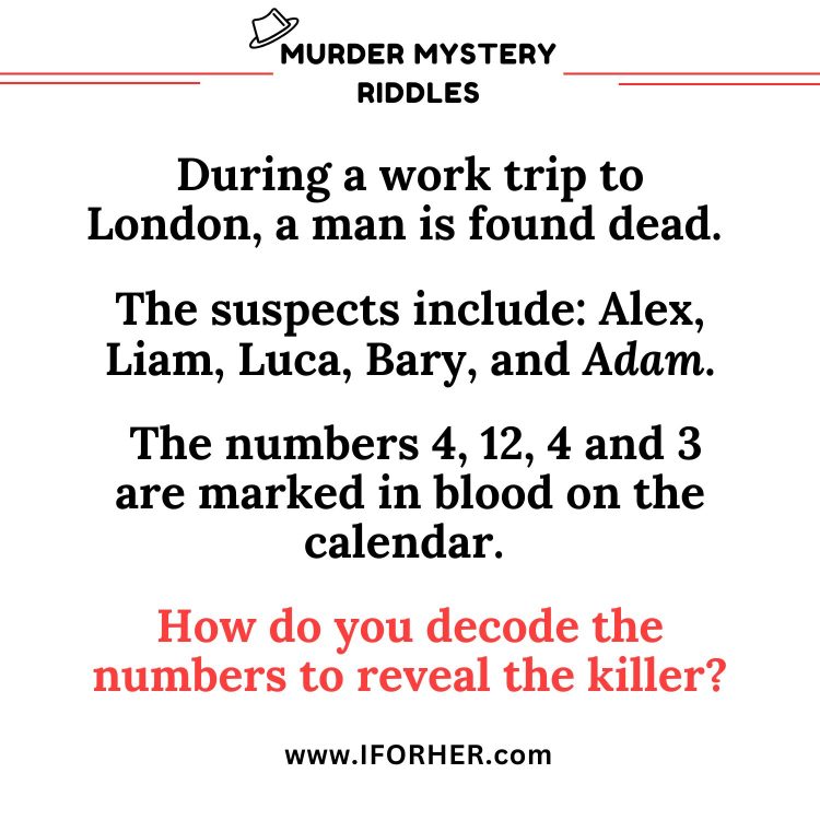 Challenging Murder Mystery Riddles For Adults